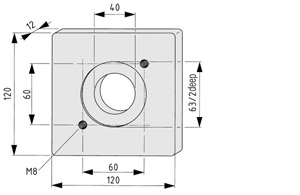 Coupling Adapter Plate D30/D55 Universal 120x120, black – item